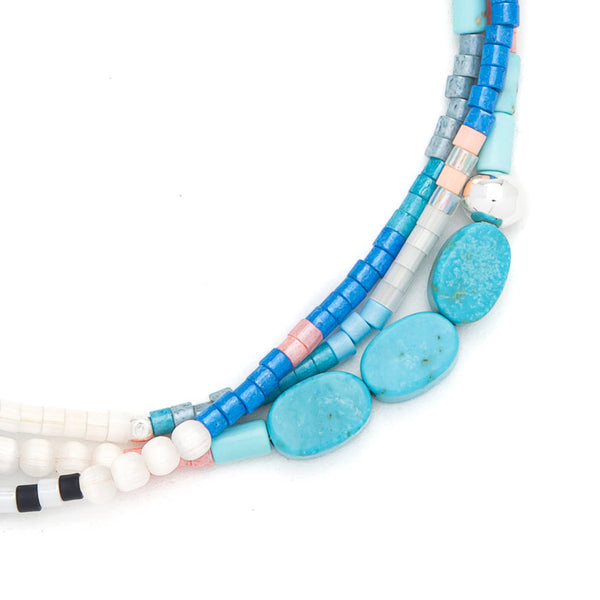 Mixed Media Bracelet - Sky/Turquoise/Silver - Scout Curated Wears